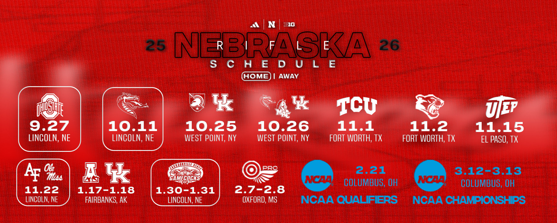 Nebraska Rifle Releases 2025-26 Schedule - University of Nebraska ...