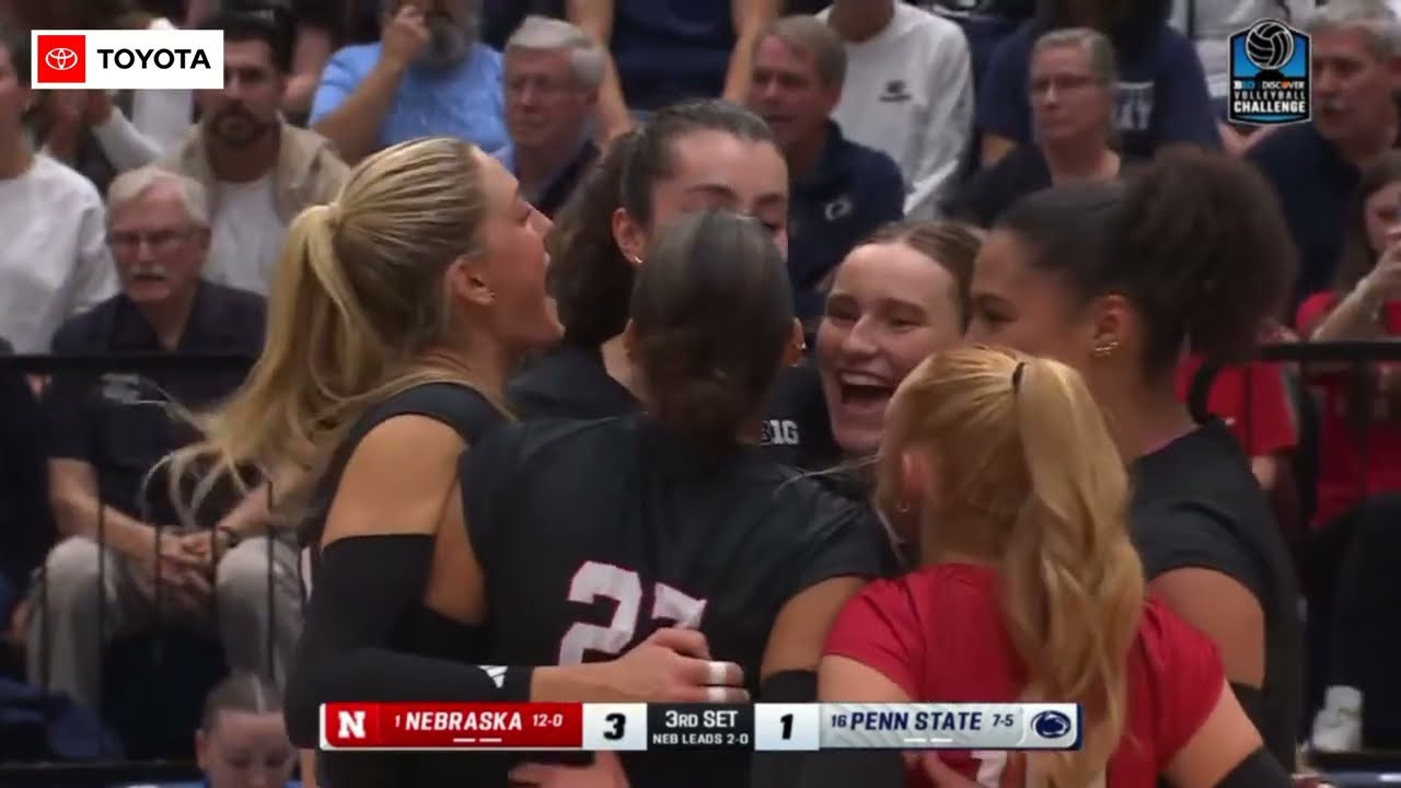 Nebraska SWEEPS Penn State on the Road | Nebraska Volleyball Highlights - University of Nebraska ...